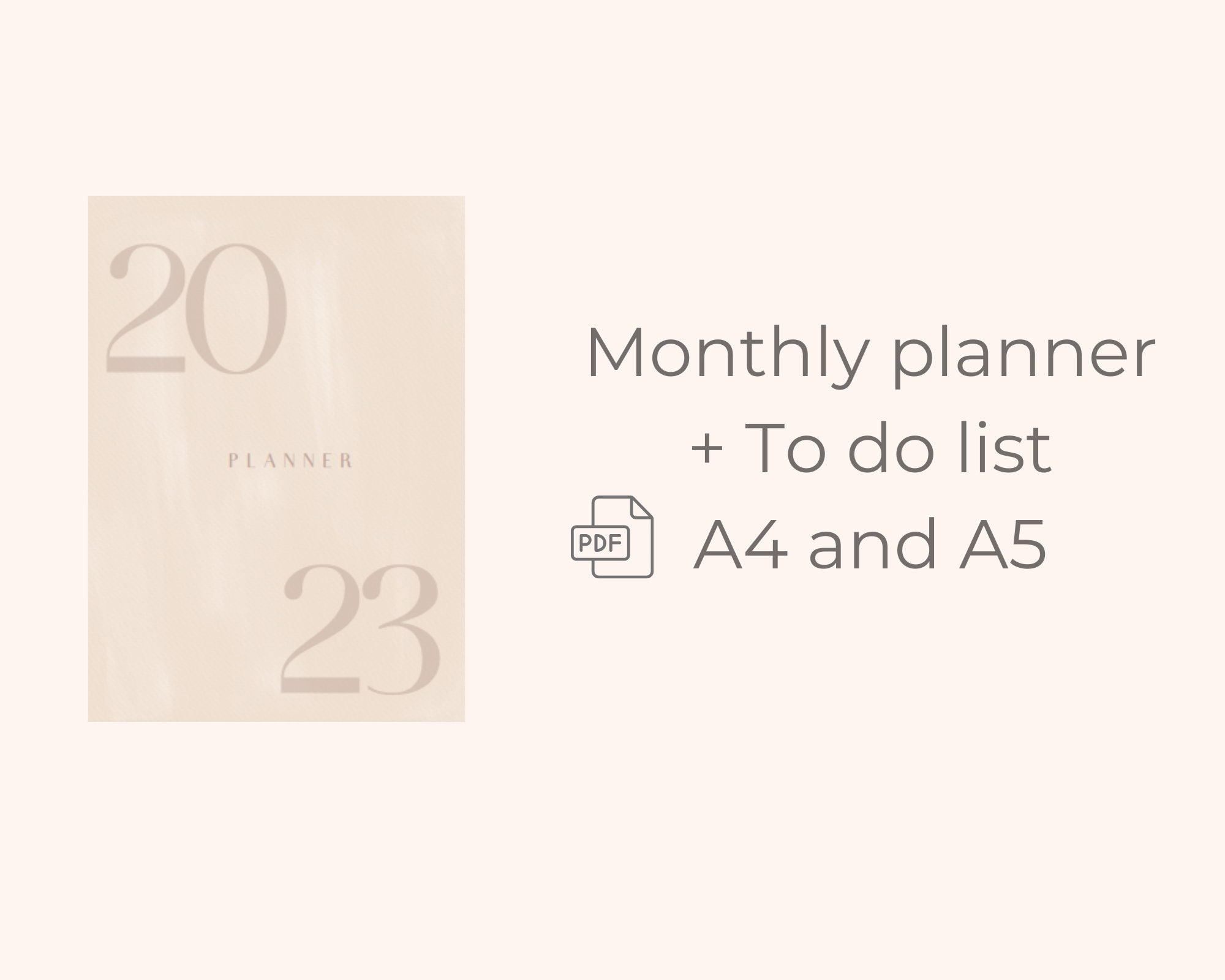 Minimal 2023 Monthly Planner | Simple and Minimal |printable and ...