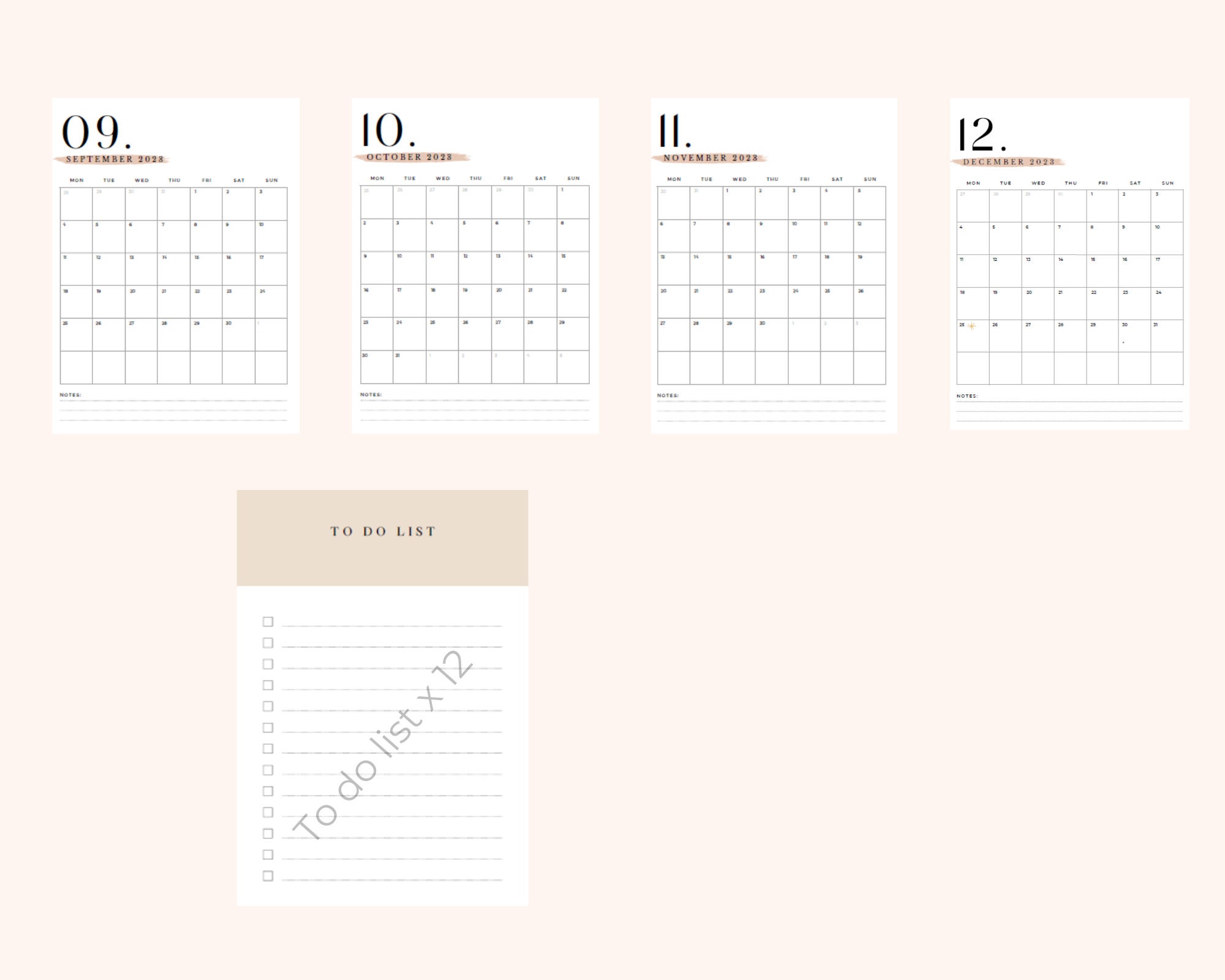 Minimal 2023 Monthly Planner | Simple and Minimal |printable and ...