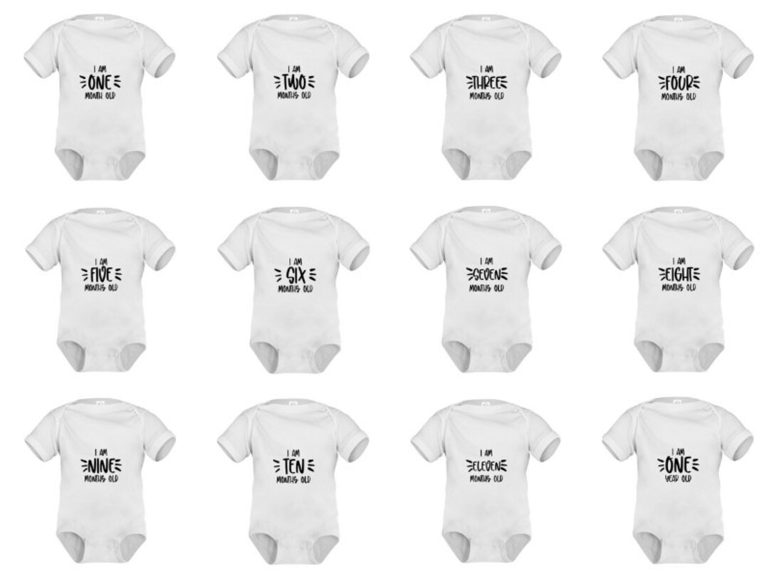 Baby Milestones, Monthly Milestone Bodysuits, Newborn Gift, Baby's ...