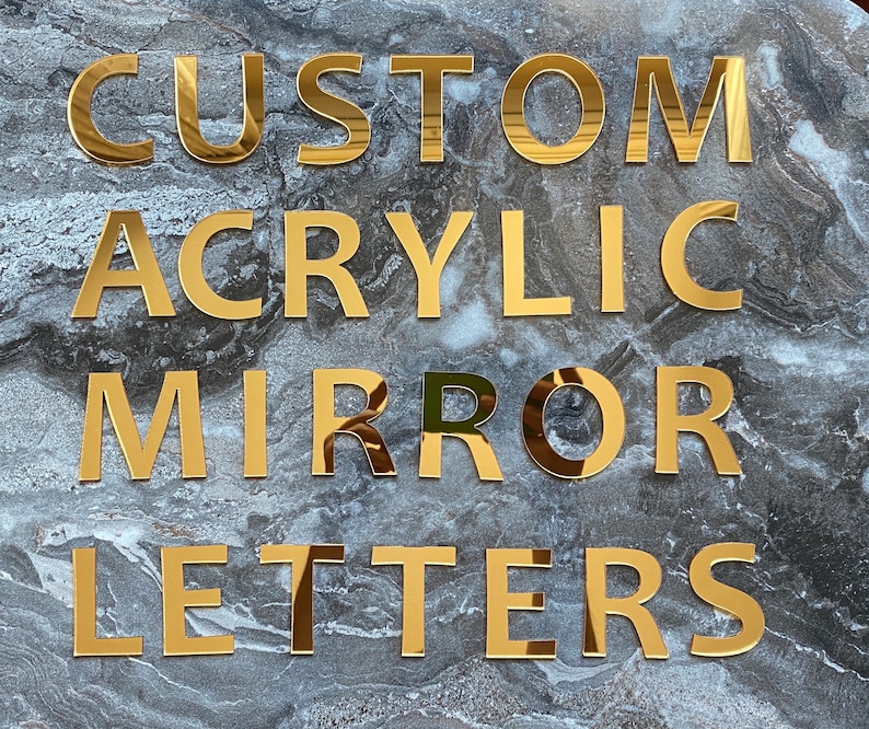 Custom Gold Acrylic Mirror Letters – Personalized Signage - Etsy