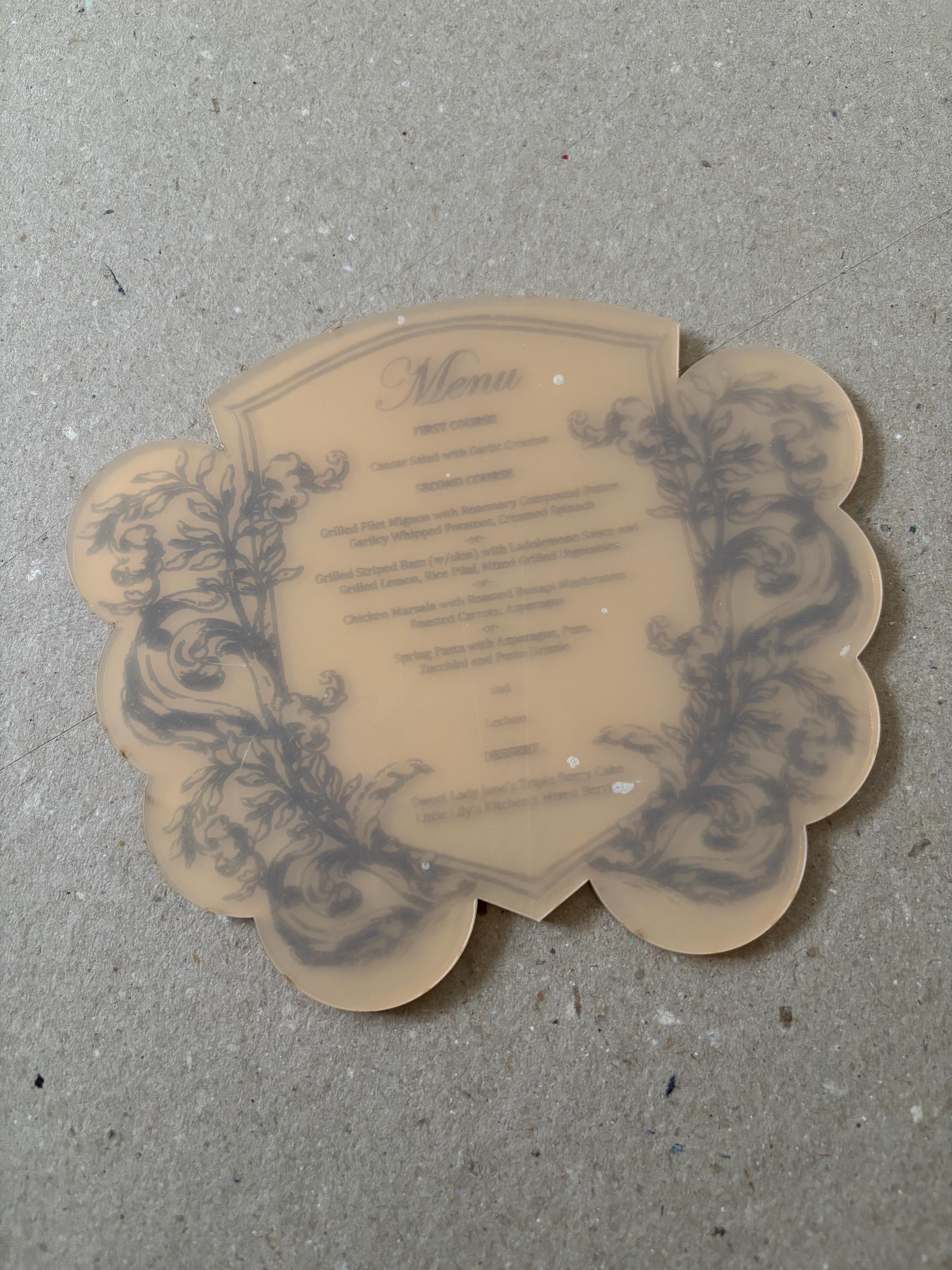 Personalized Gold Mirror Acrylic Wedding Menu - Laser Engraved - Etsy