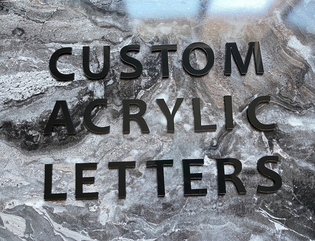 Black Acrylic Letters - Bold Letters for Wall - Custom Black Wedding ...