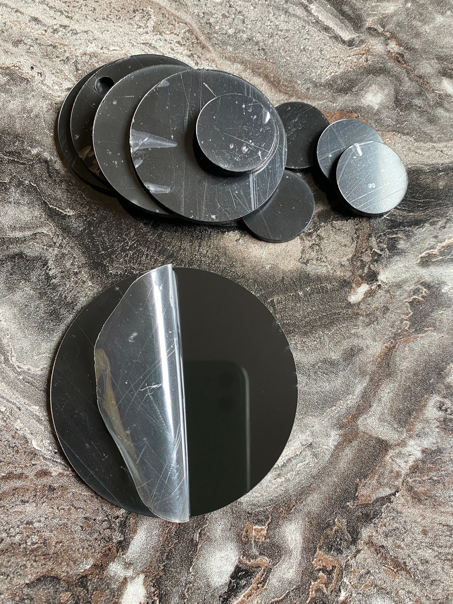 Whole Clear, Black Acrylic Circle Disc Plastic Blanks, 1/8" Thick ...