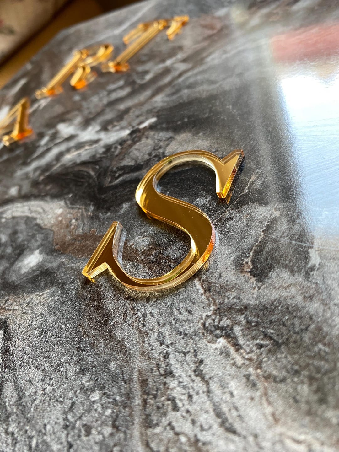 Mirror Acrylic Gold Letters, 3D Wall Decor, Custom Signage - Etsy