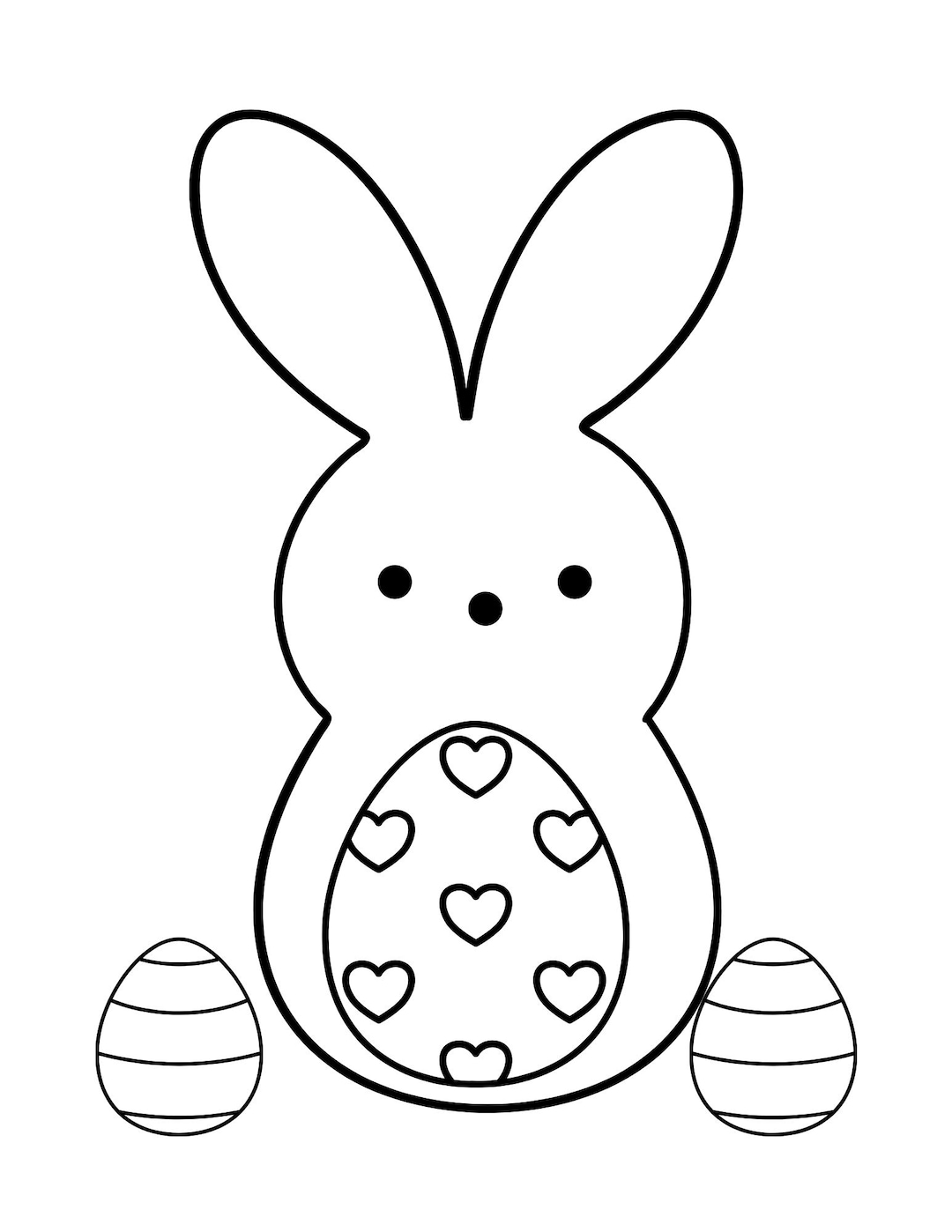 Adorable Easter Bunny With Eggs Coloring Sheet – Fun Spring Activity - Etsy
