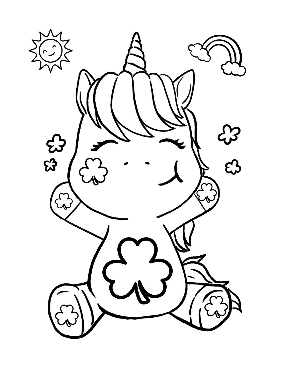 Shamrock Coloring Page - Etsy