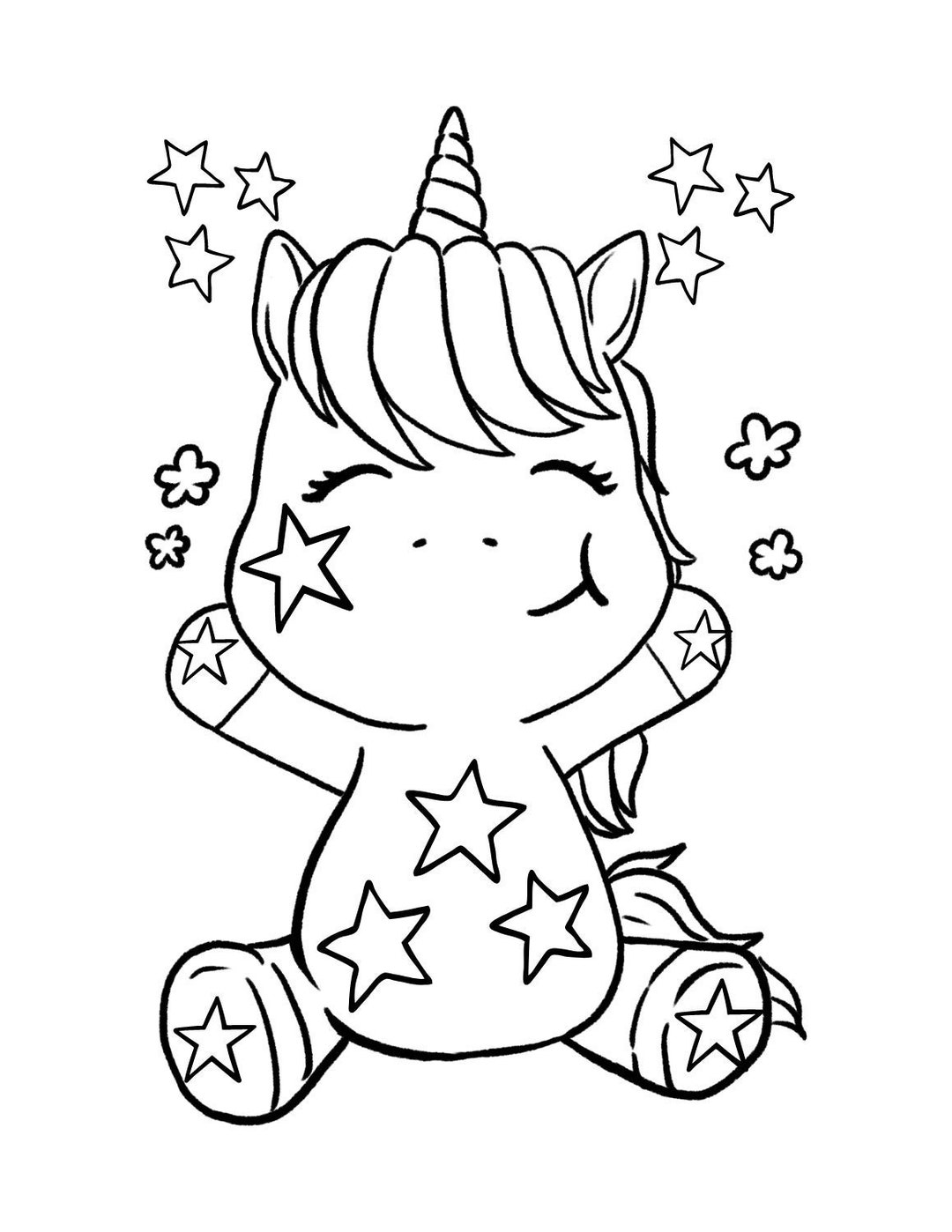 Unicorn Coloring Page Etsy Unicorn Coloring Page Etsy