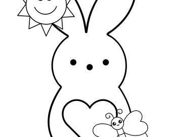 Cute Easter Bunny Coloring Page – Perfect for Kids - Etsy