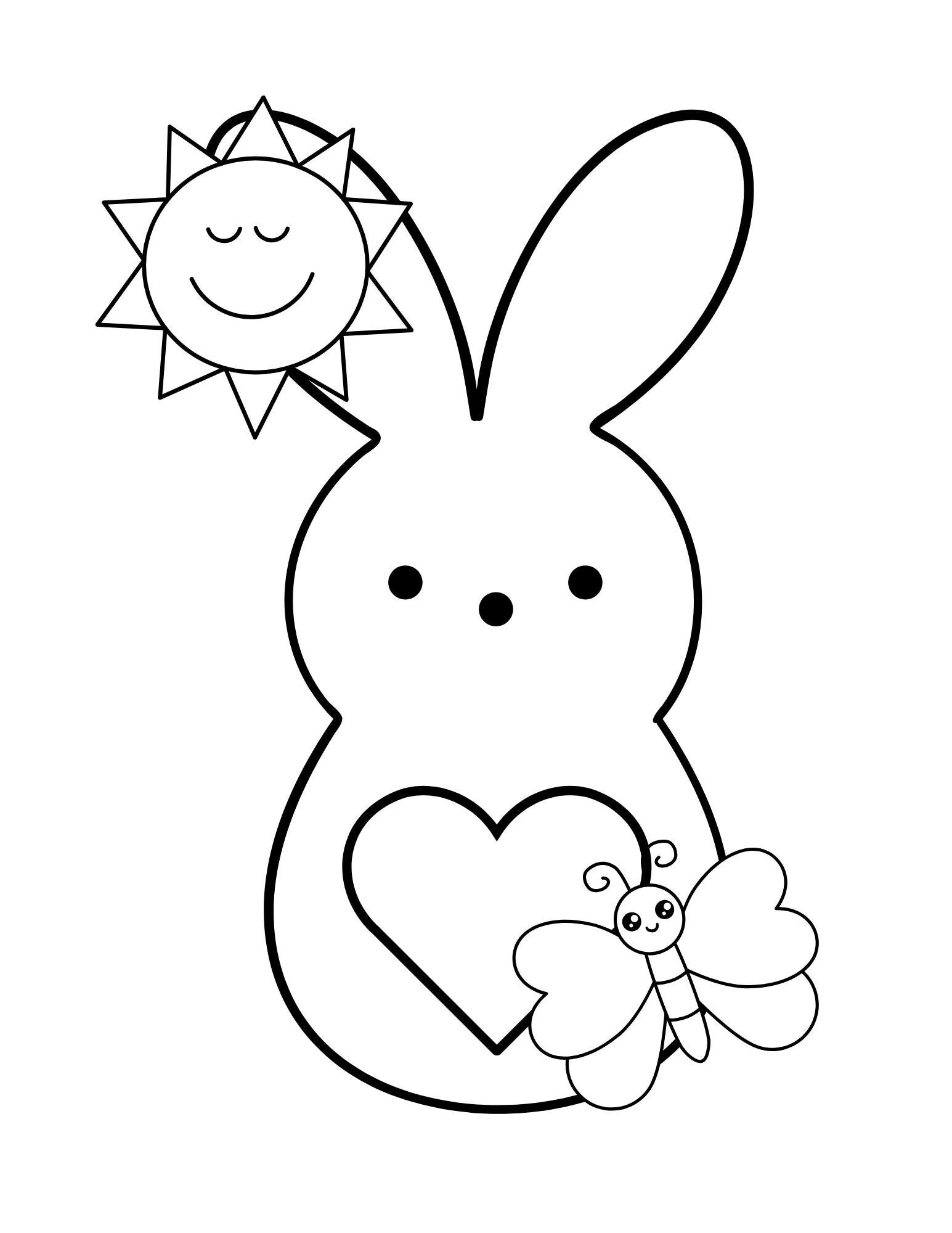 Cute Easter Bunny Coloring Page – Printable for Kids - Etsy