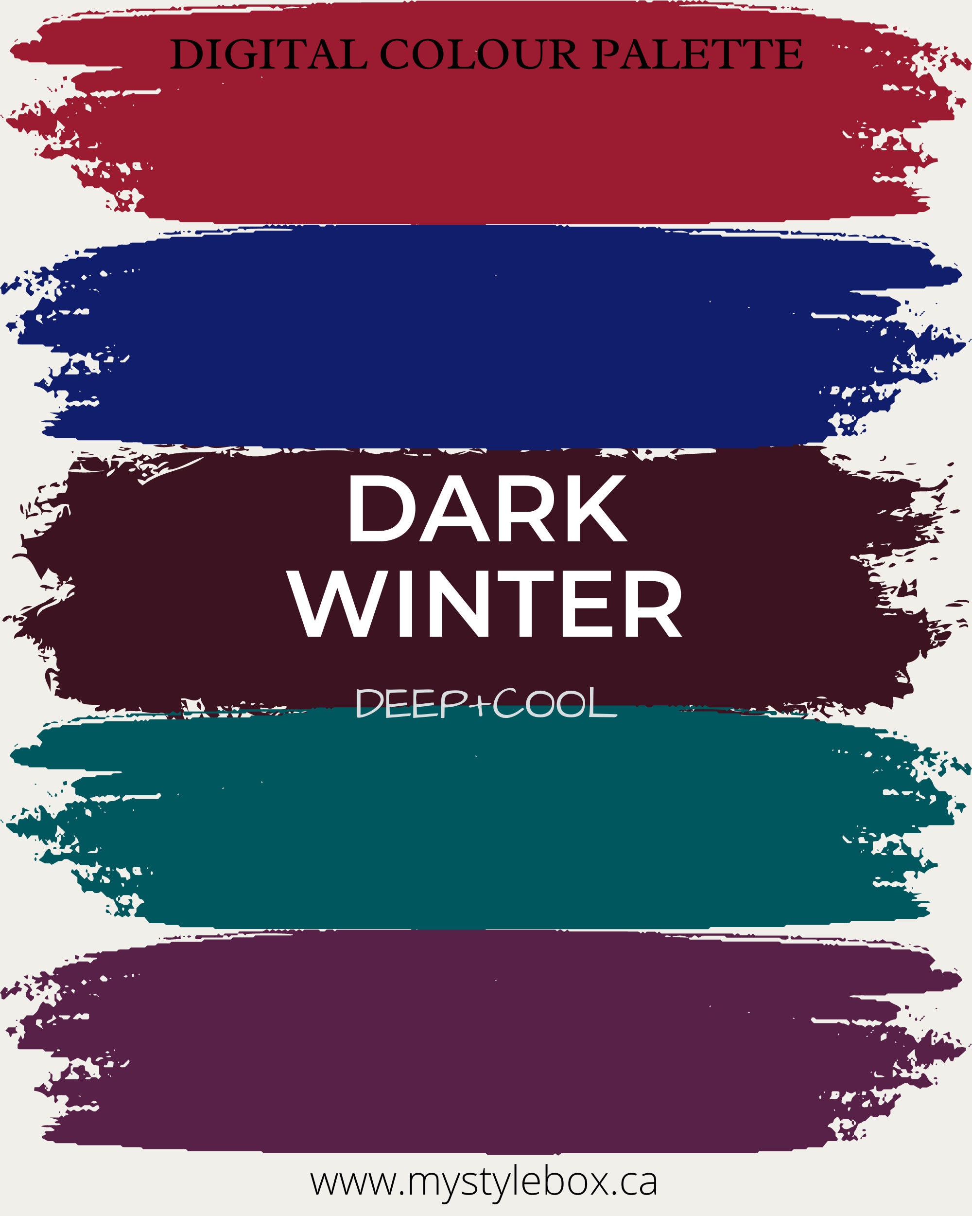 Dark deep Winter Season Digital Color Palette - Etsy
