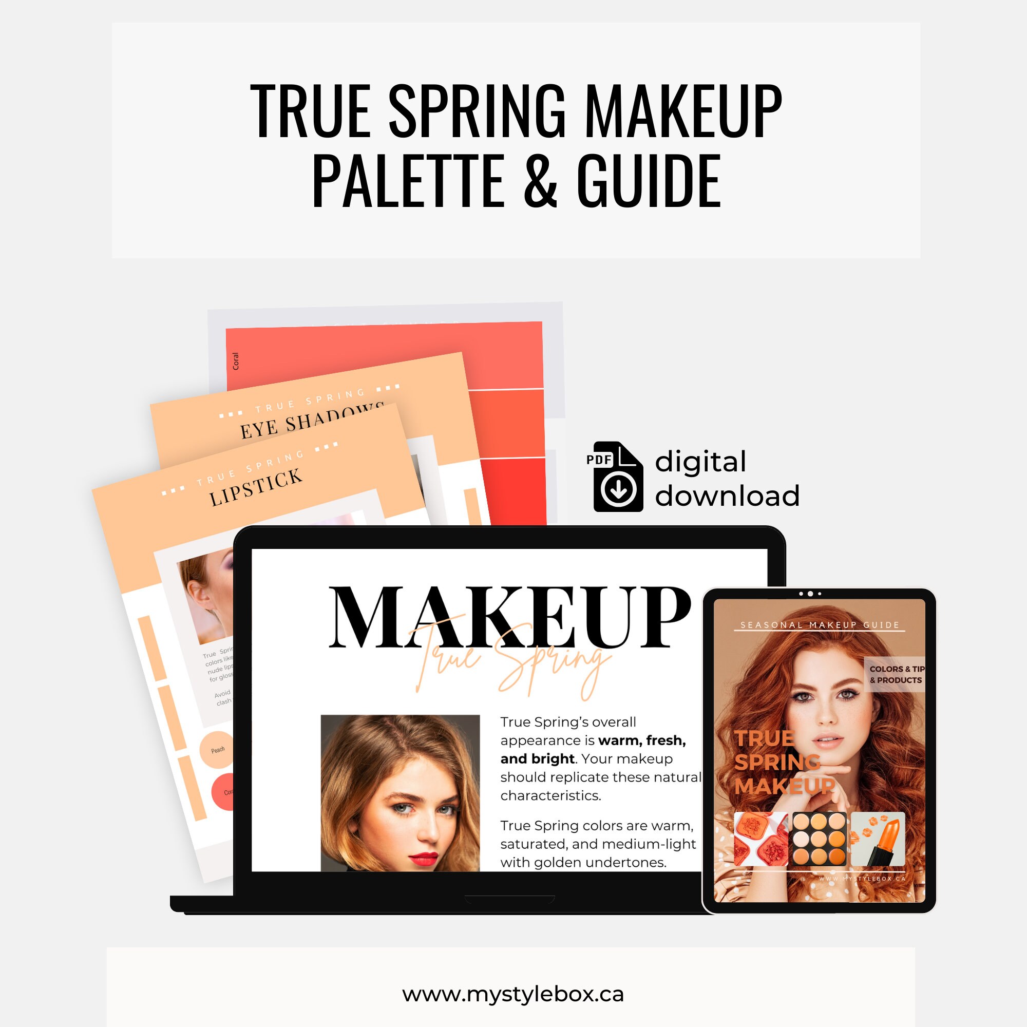 True (warm) Spring Color Season Makeup Guide - Etsy
