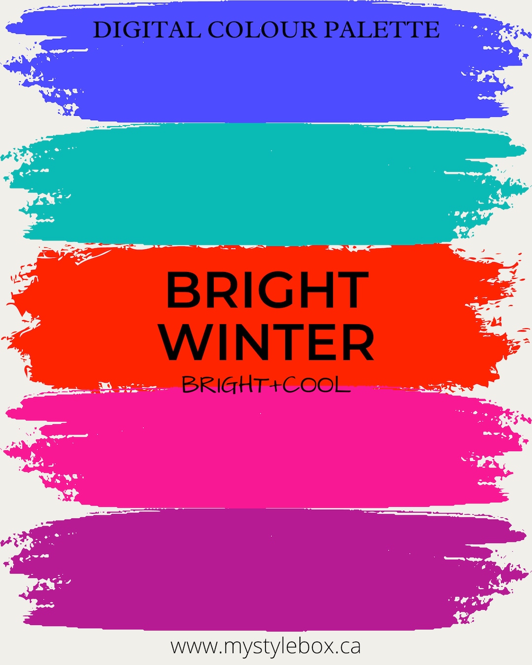 Bright Winter Season Digital Color Palette - Etsy