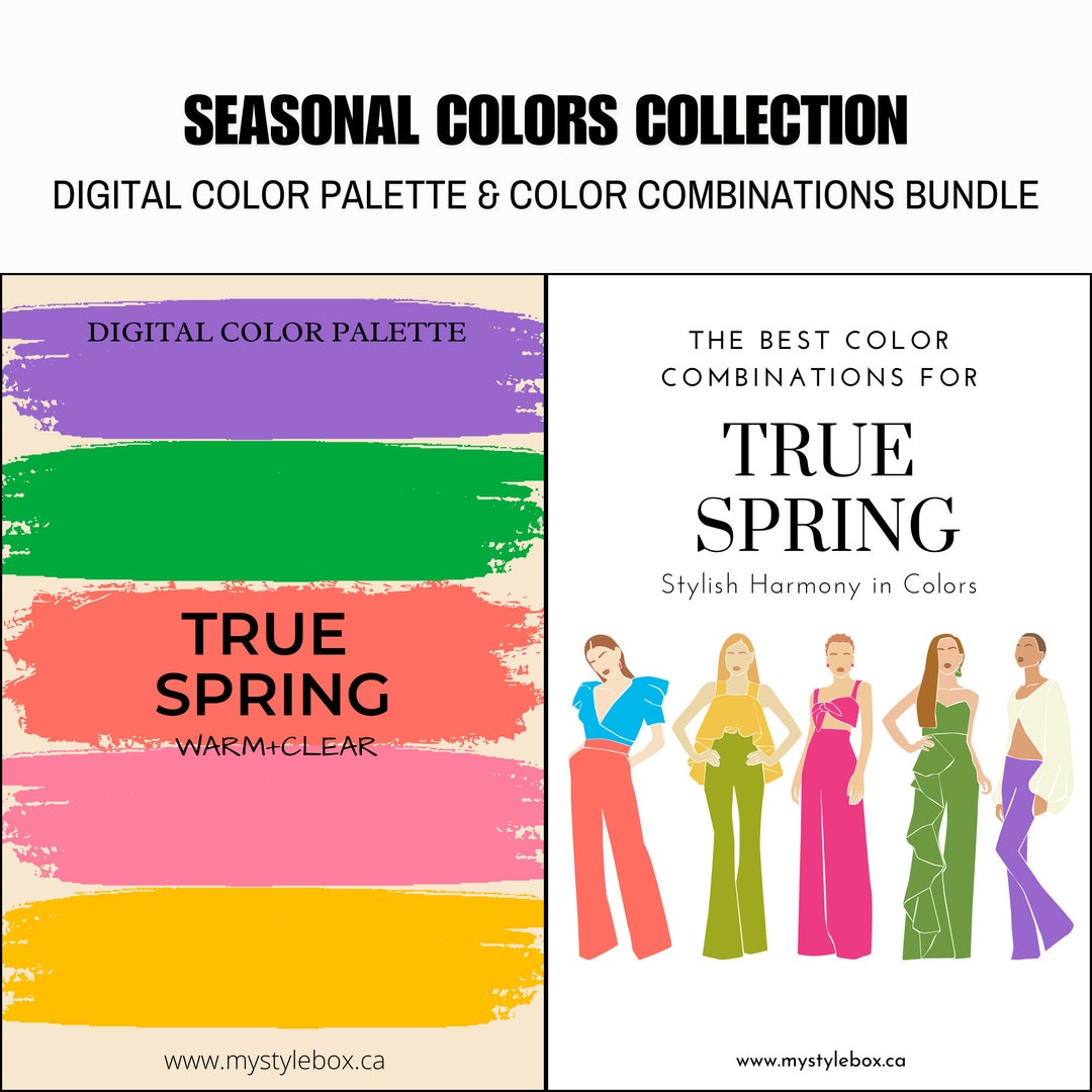 True Spring Season Digital Color Palette and Color Combinations Bundle ...