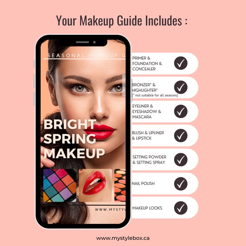 Bright Spring Color Season Makeup Guide - Etsy