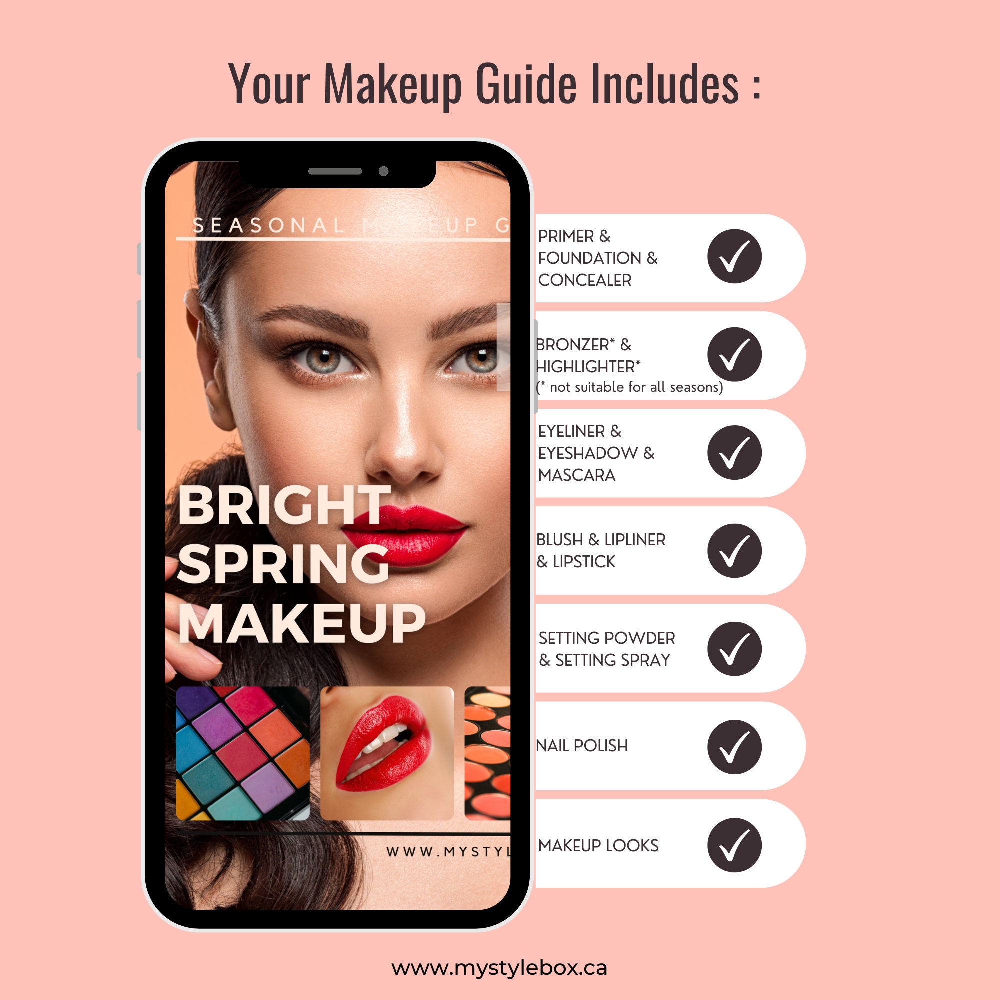 Bright Spring Color Season Makeup Guide - Etsy