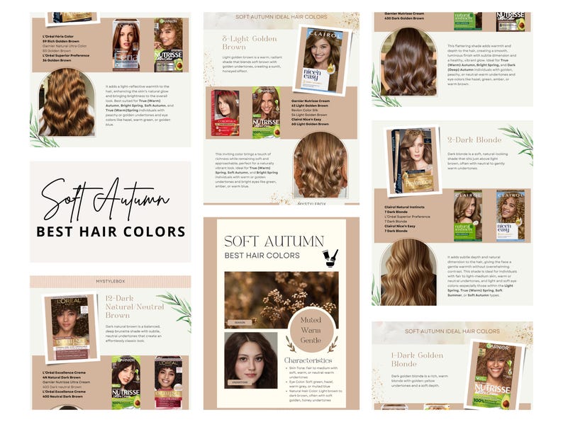 Soft Autumn Hair Color Guide: Best Shades & At-home Color Options - Etsy