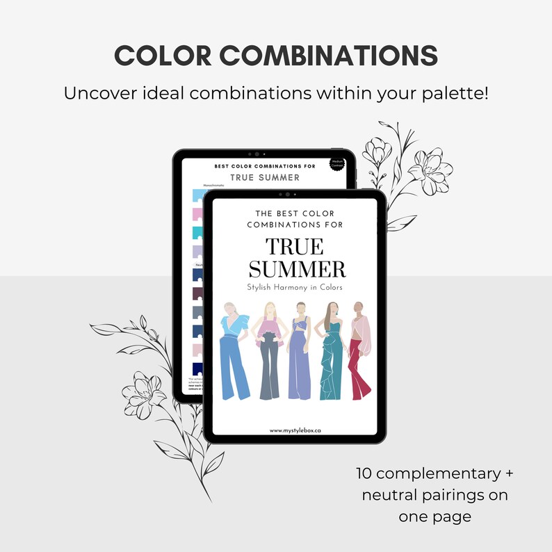 True Summer Season Digital Color Palette and Color Combinations Bundle ...