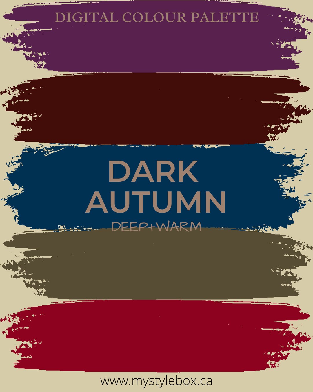 Dark deep Autumn Season Digital Color Palette - Etsy