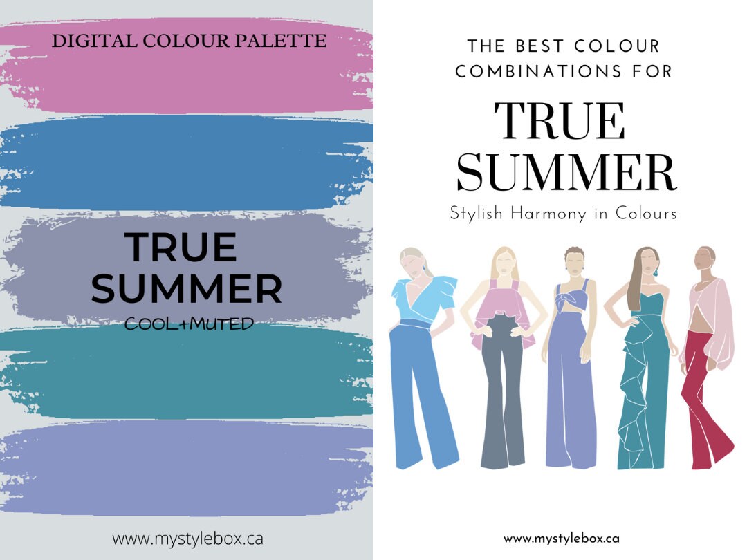 True Summer Season Digital Color Palette and Color Combinations Bundle ...