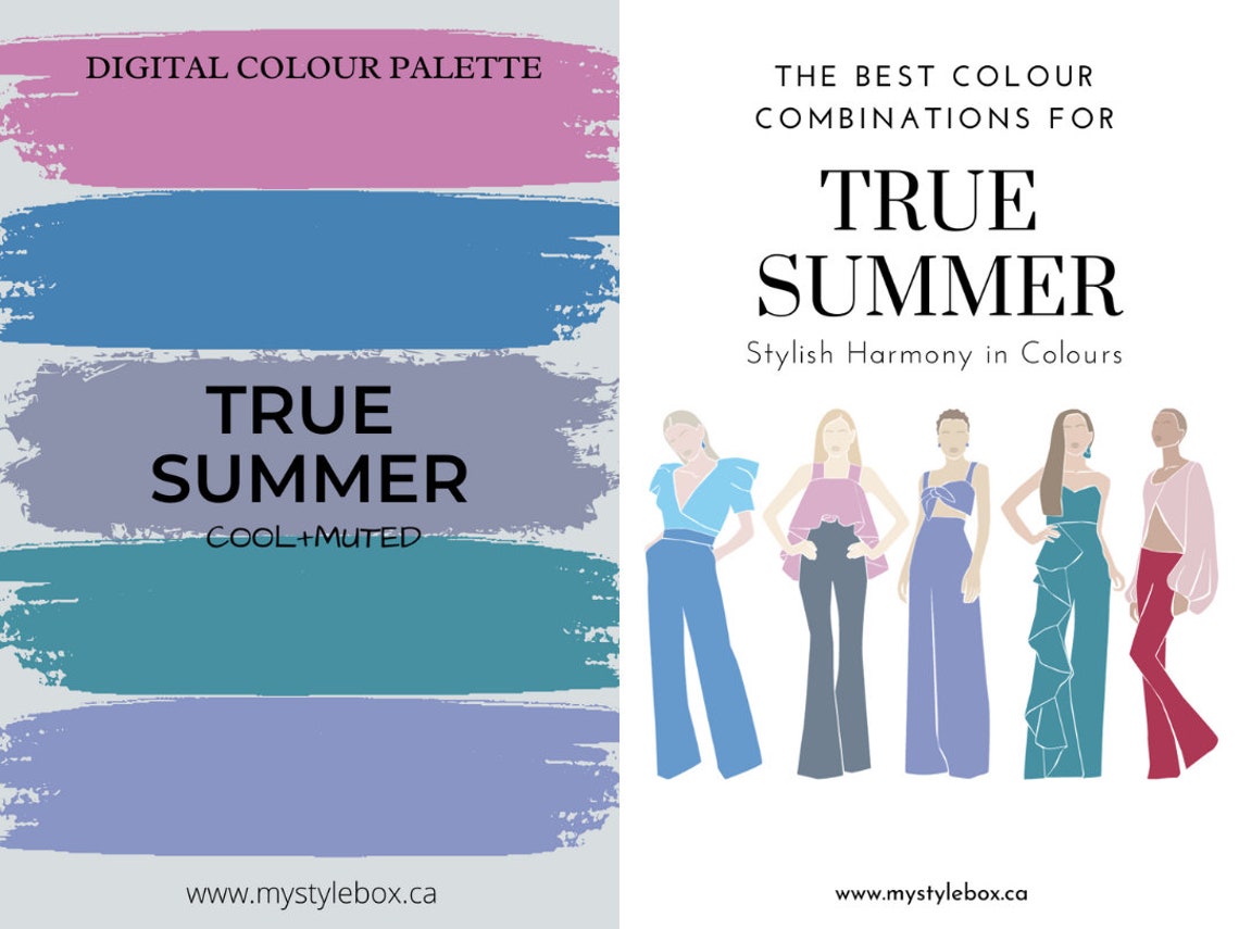 True Summer Season Digital Color Palette and Color Combinations Bundle ...