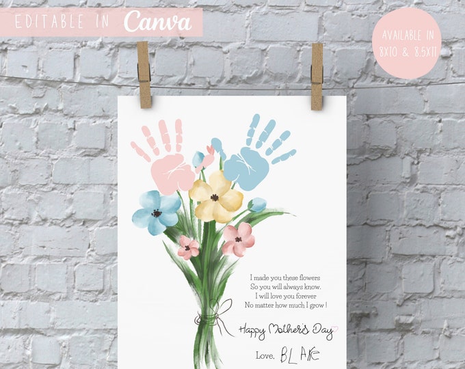 Handprint Flower Mother's Day Craft | DIY Elementary/preschool Mothers ...