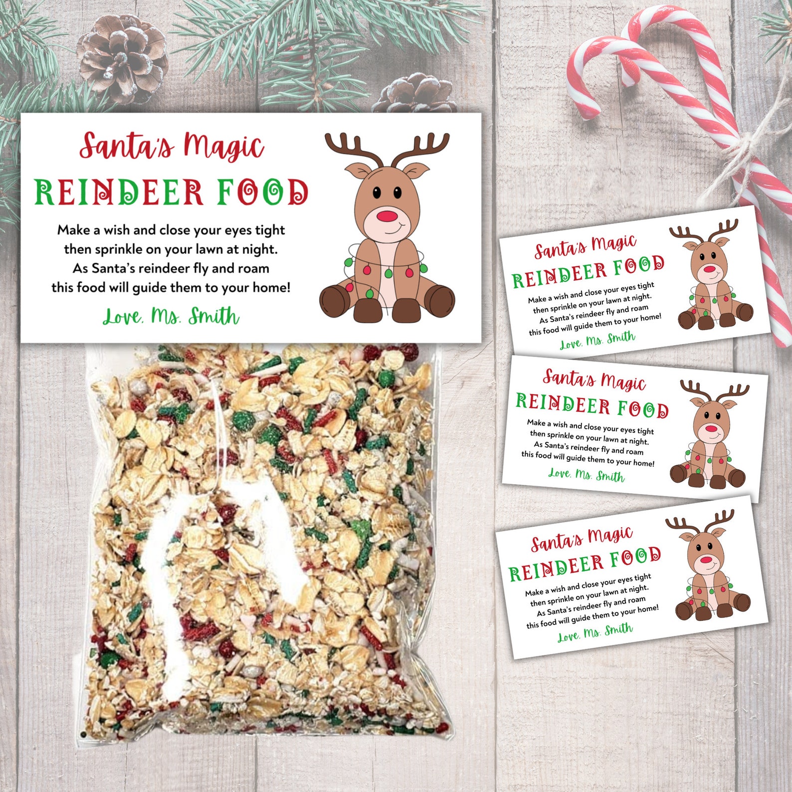 10 Magic Reindeer Food Bags and Labels - Christmas Eve Tradition - Etsy