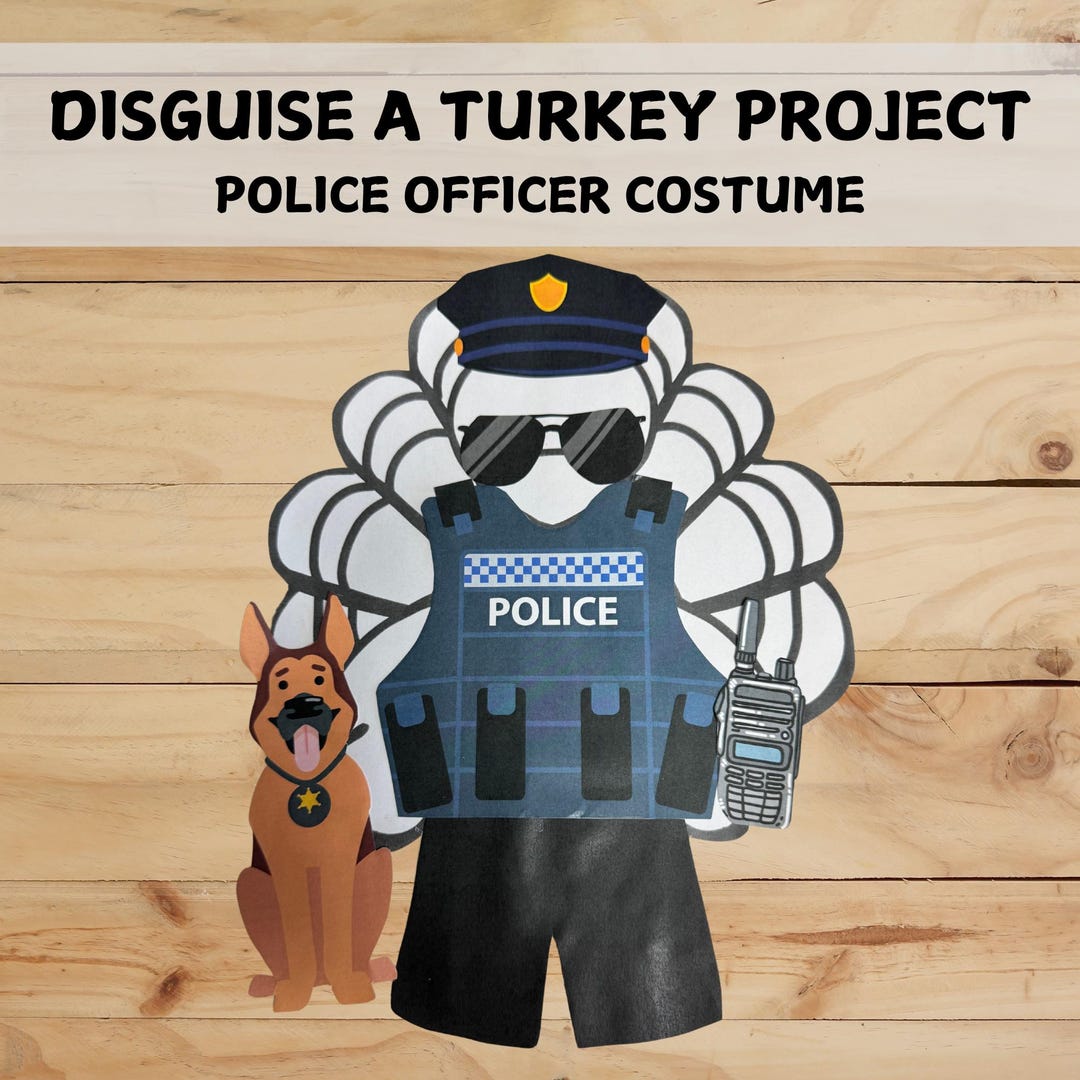 Disguise a Turkey Project | Police Officer Disguise | Cop With K-9 Dog ...