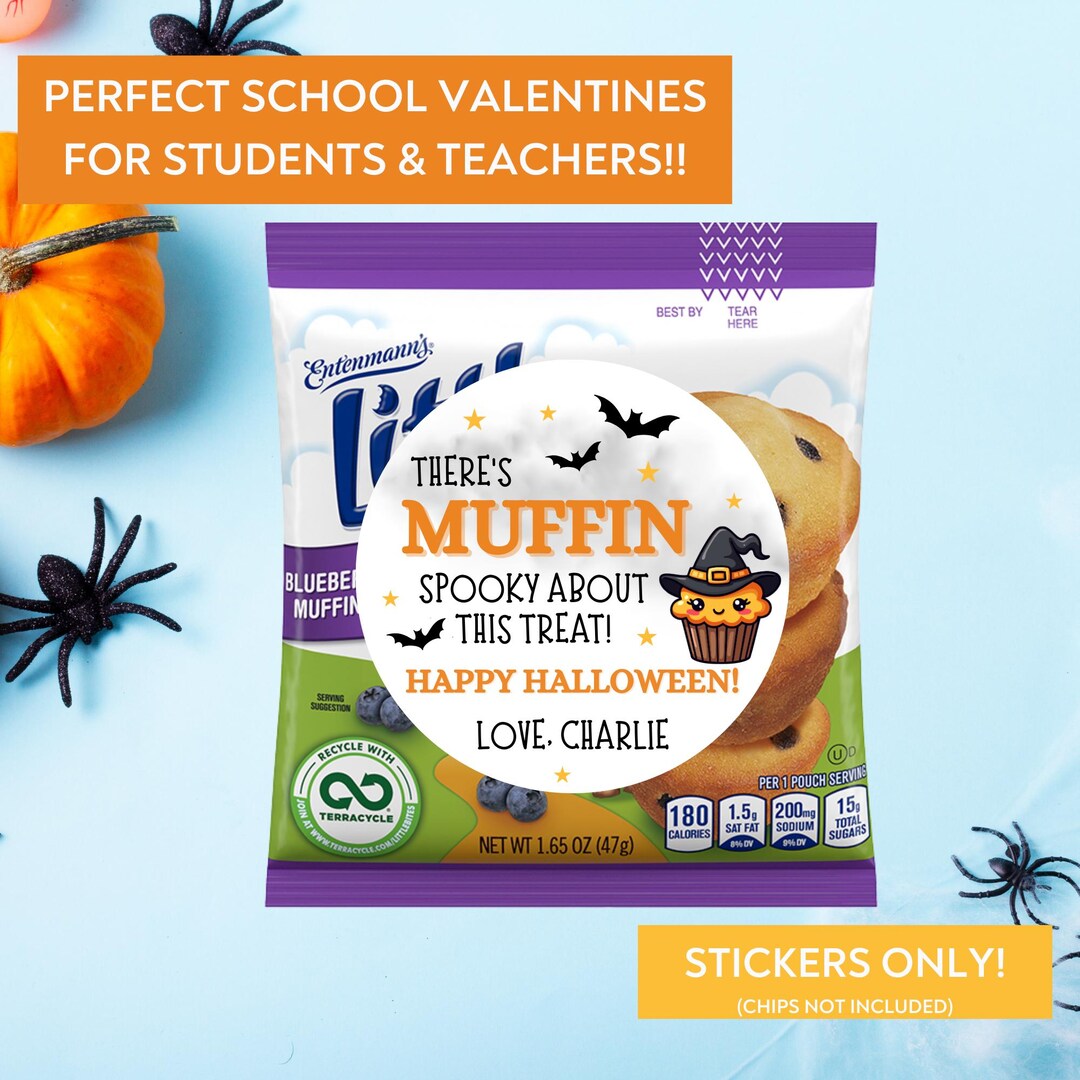 Halloween Muffin Sticker : School Classroom Party Treat Labels - Etsy