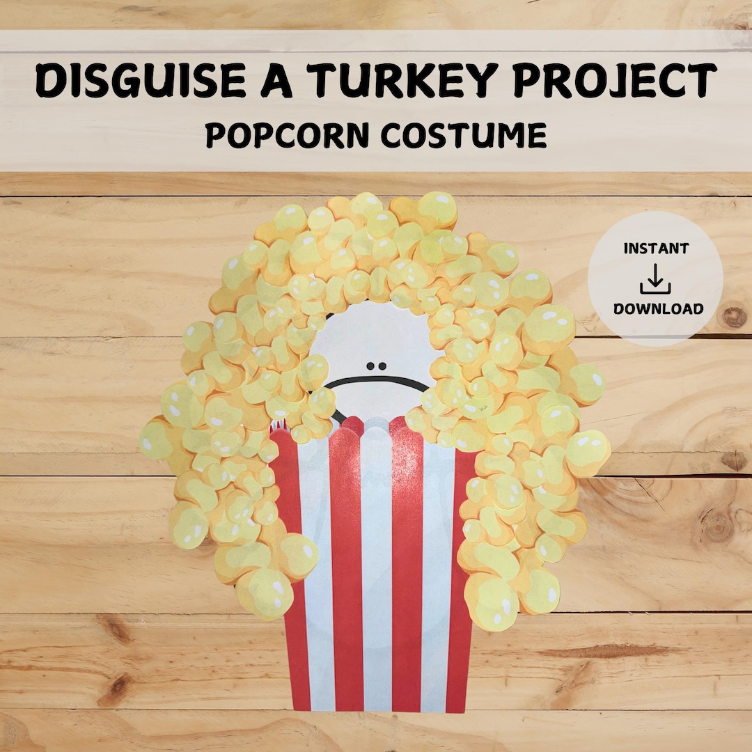 Disguise a Turkey Project | Popcorn Disguise | Digital Download PDF - Etsy