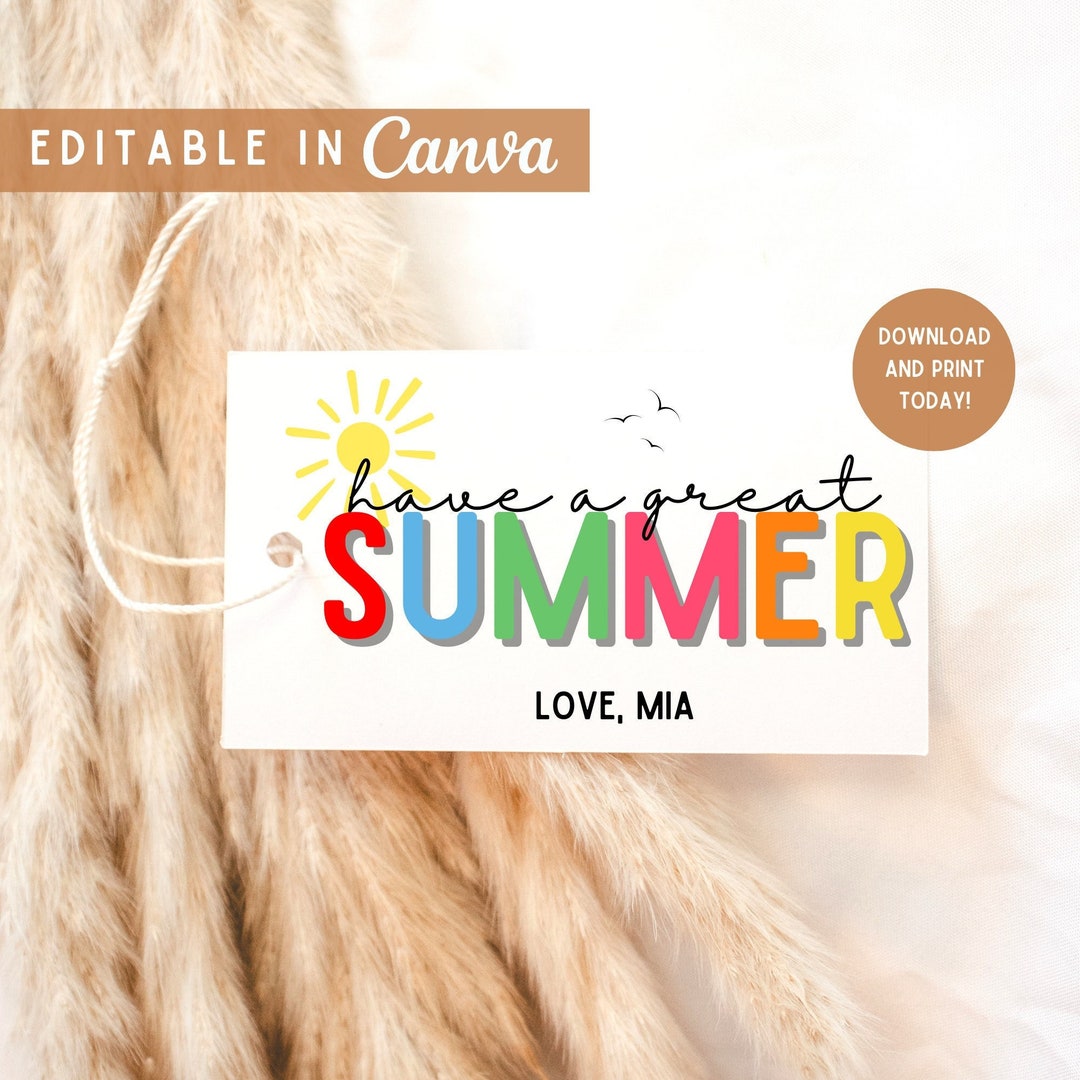 Editable Summer Gift Tag: Canva Template (digital Download) - Etsy
