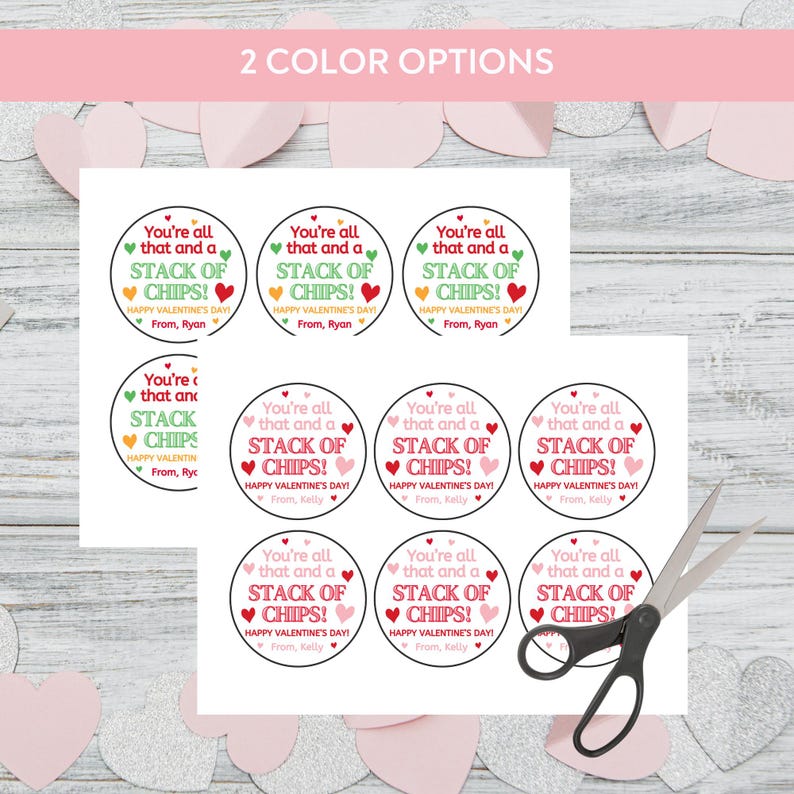 Chip / Pringle Valentine Labels - Digital Download - Etsy
