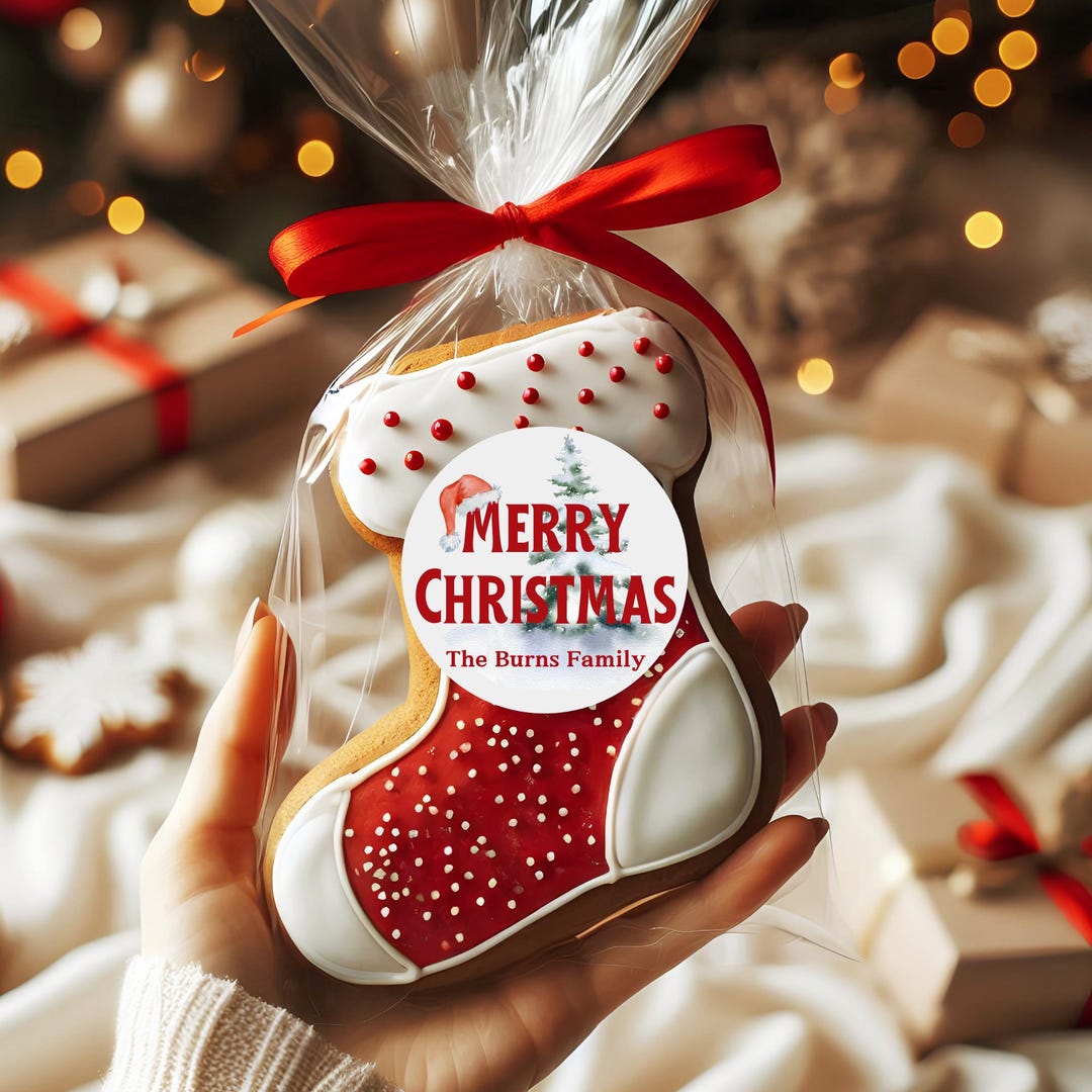 Personalized Christmas Stickers: 1.5" Round Holiday Labels - Etsy