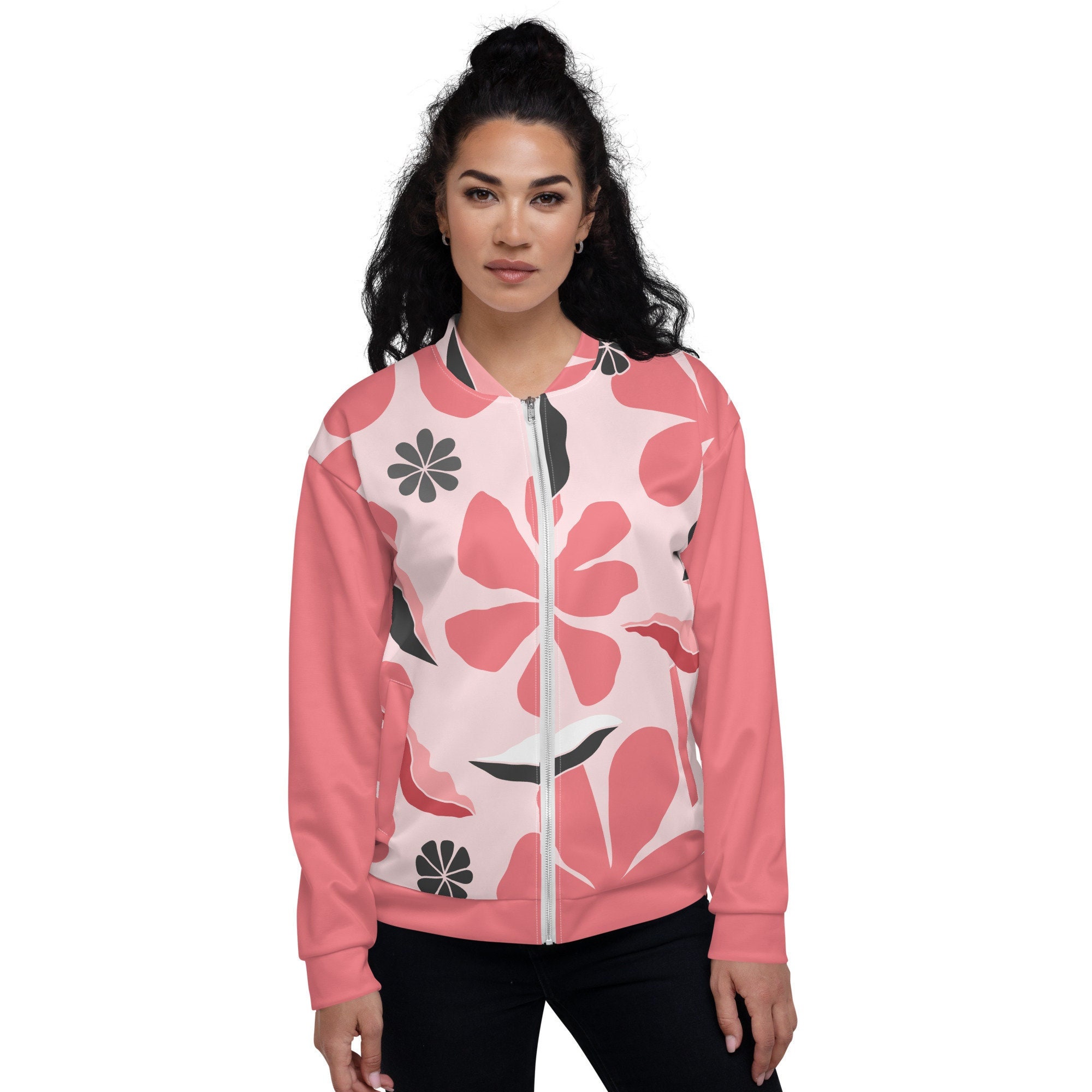 Pink flowers bomber jacket Men's Bomber Jackets sold by Cool Cabdriver ...