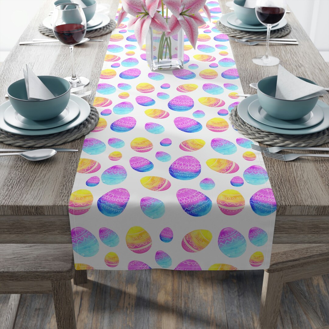 Pastel Easter Egg Table Runner Table Decor for Easter Easter Decorations Easter Egg Table Runner ...