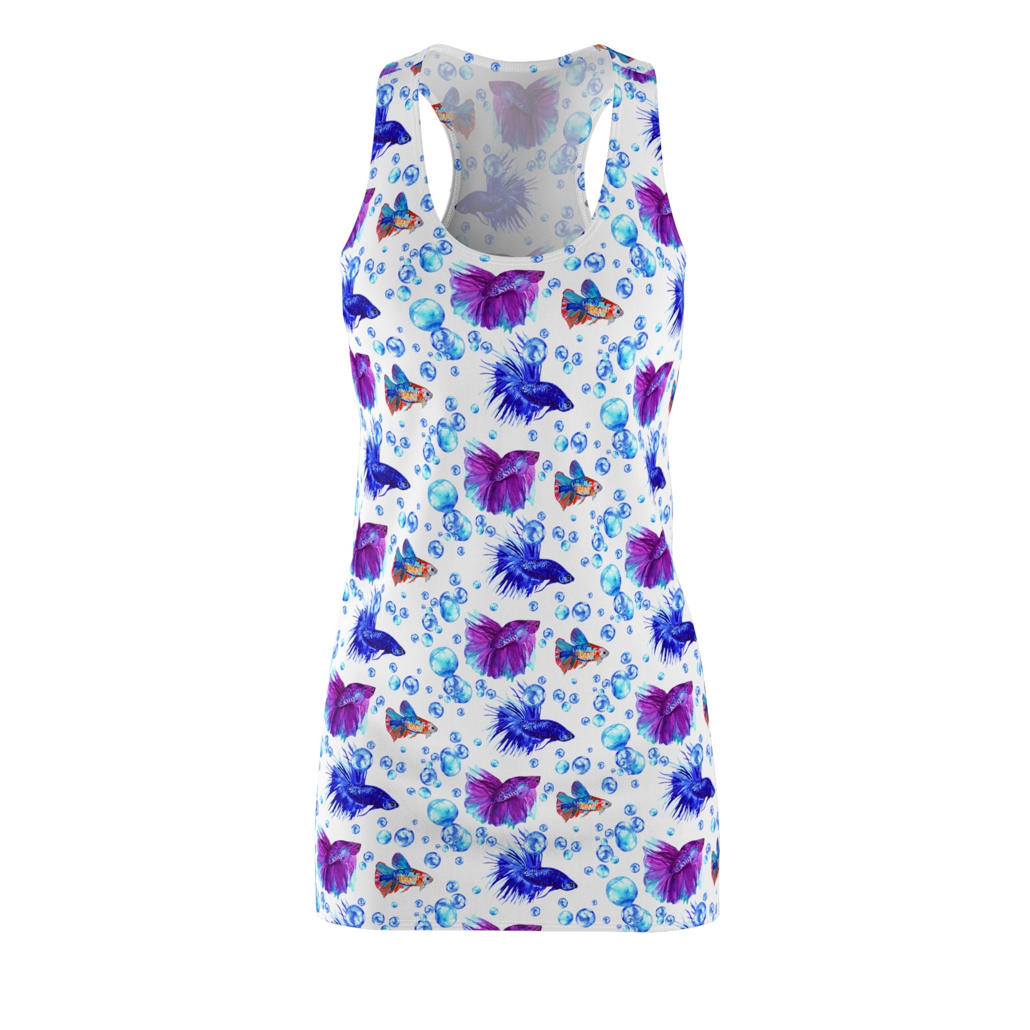 Betta Fish Sleeveless Racerback Dress Betta Print Dress Sleeveless Fish ...