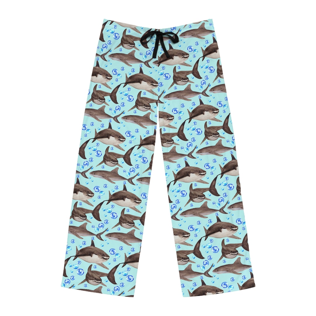 Men's Great White Shark Pajamas Sharks Print Pjs for Men - Etsy