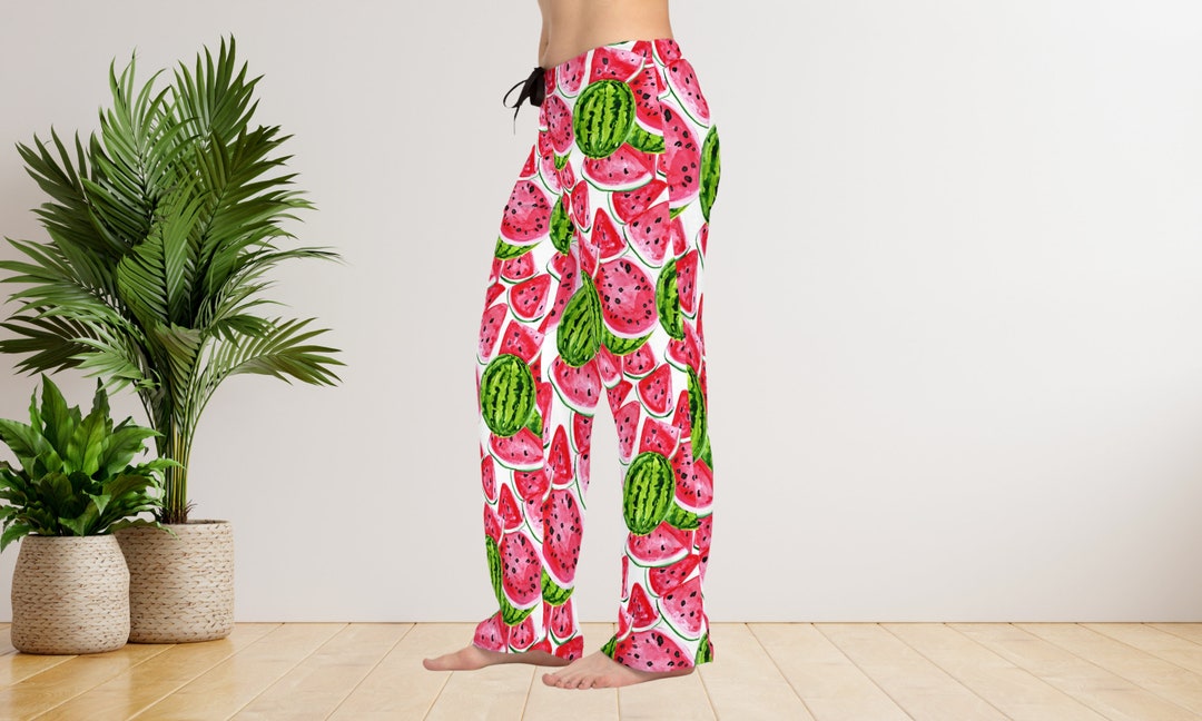 Watercolor Watermelon Pajama Pants for Women Watermelon Slice Pajamas for Teen Girls and Women ...