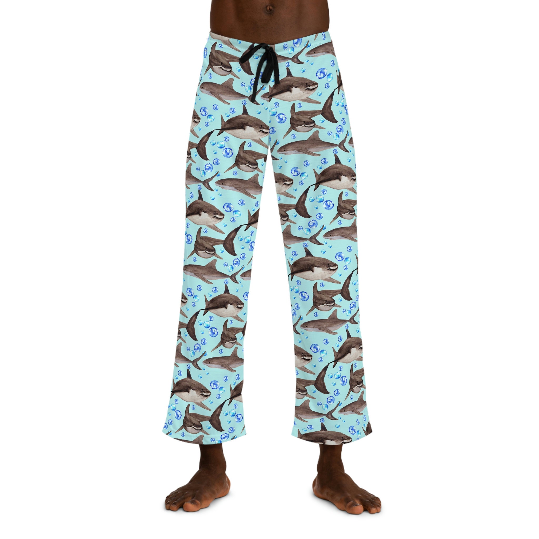 Men's Great White Shark Pajamas Sharks Print Pjs for Men - Etsy