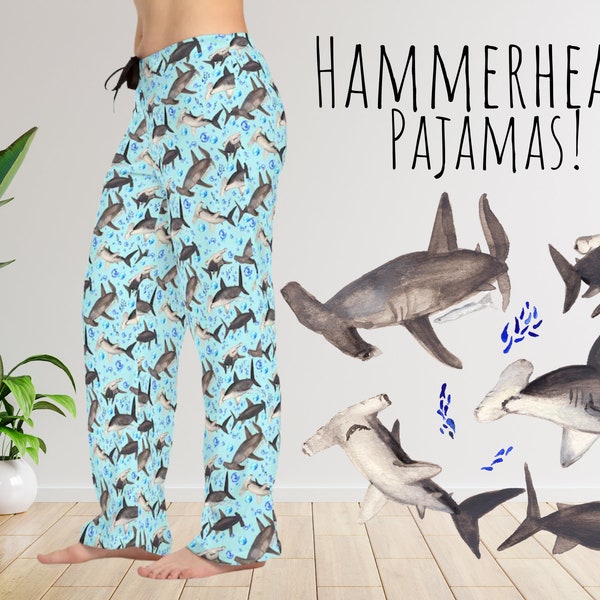 Shark Print Pj Pants - Etsy