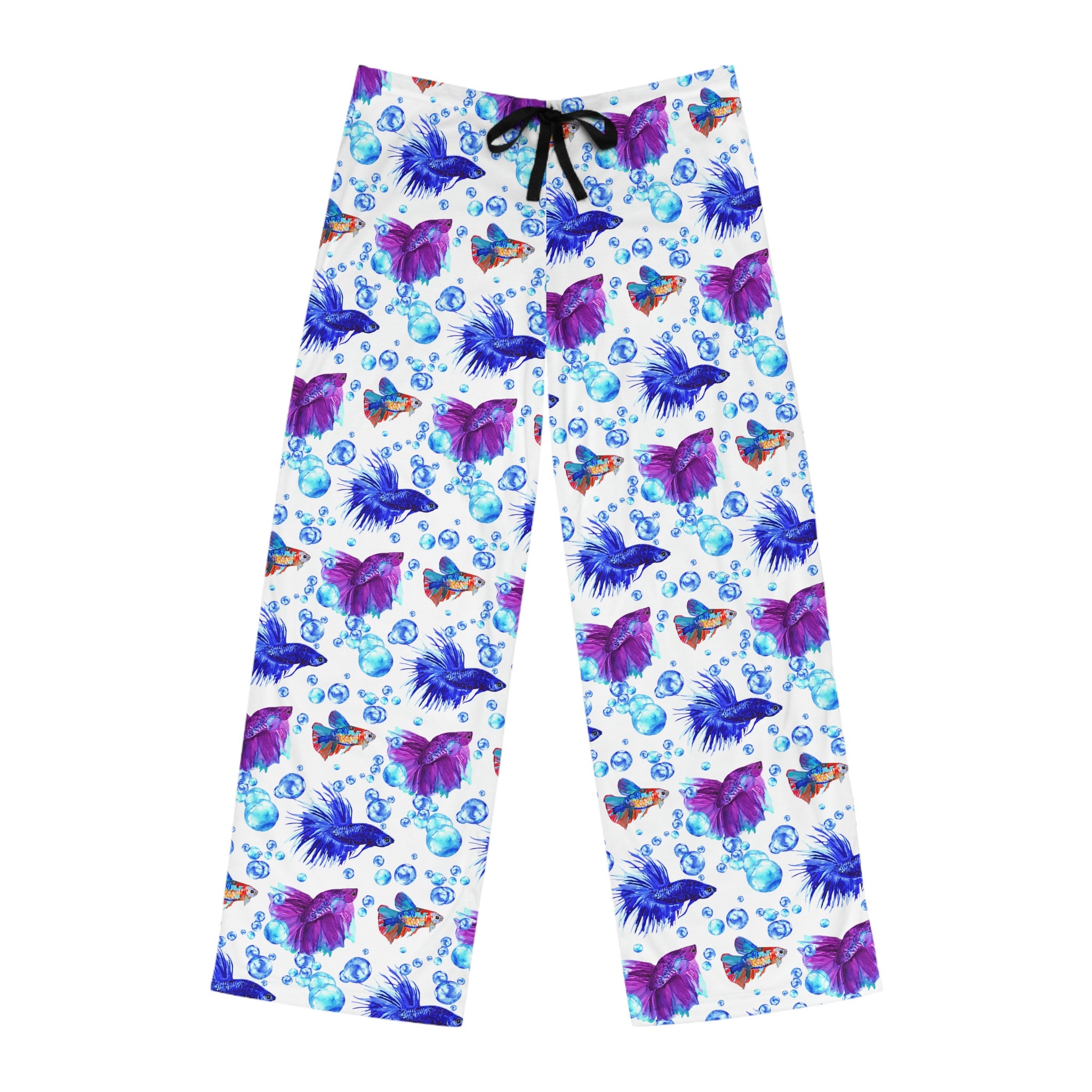 Men's Blue Betta Pajamas Betta Fish Print Pjs for Men and Teen Boys Men ...