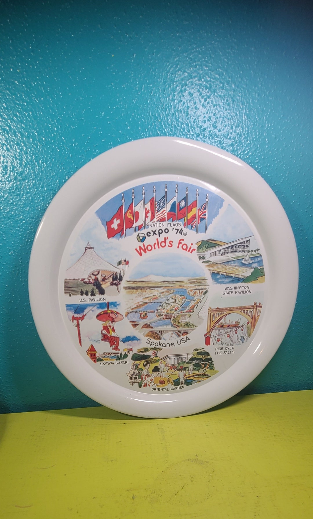 1974 Nation Flags Expo '74 World's Fair Spokane, USA Souvenir Tray - Etsy