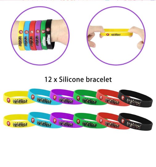 Roblox Party Favors With Silicone Wristbands, Balloons & Banner - Etsy