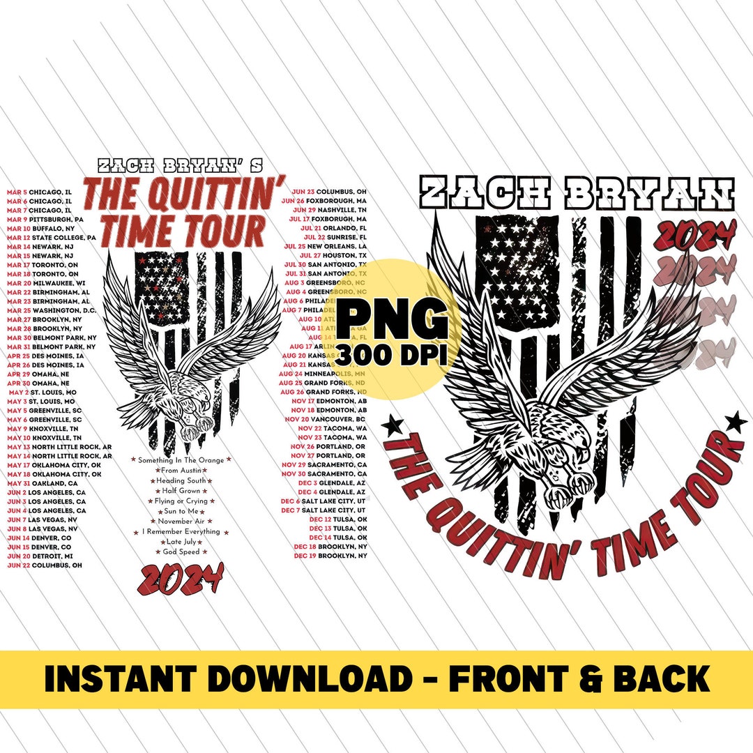 Zach Tour 2024 PNG, the Quittin Time 2024 Tour Sweatshirt, Country ...