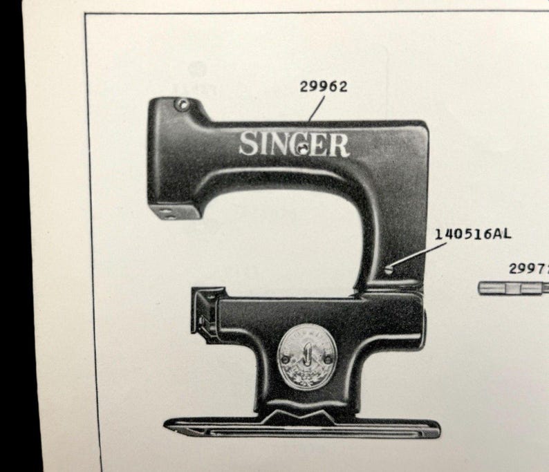 Extremely Rare 1950 List of Parts Booklet for Singer Sewhandy Model 20 ...
