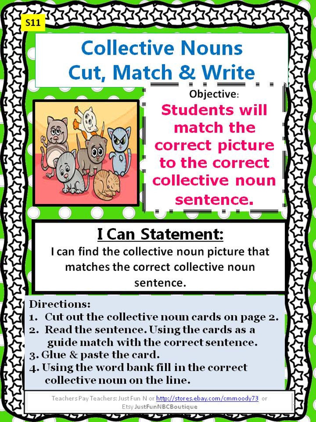 Teacher Made Collective Noun Center Second Grade Language Arts ...