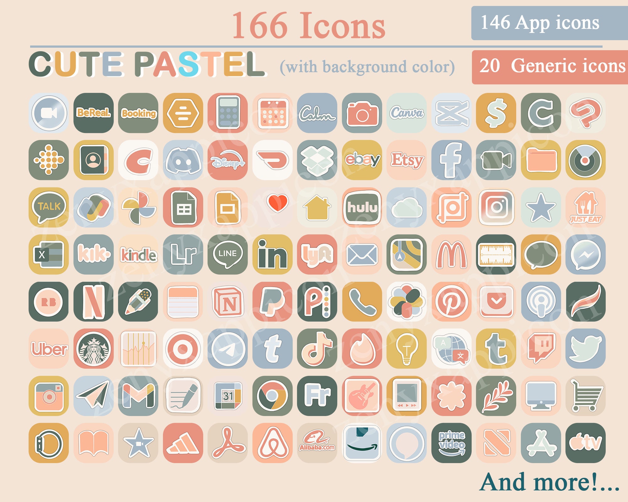 Cute Pastel App Icons Pack IOS iPad Theme Homescreen - Etsy