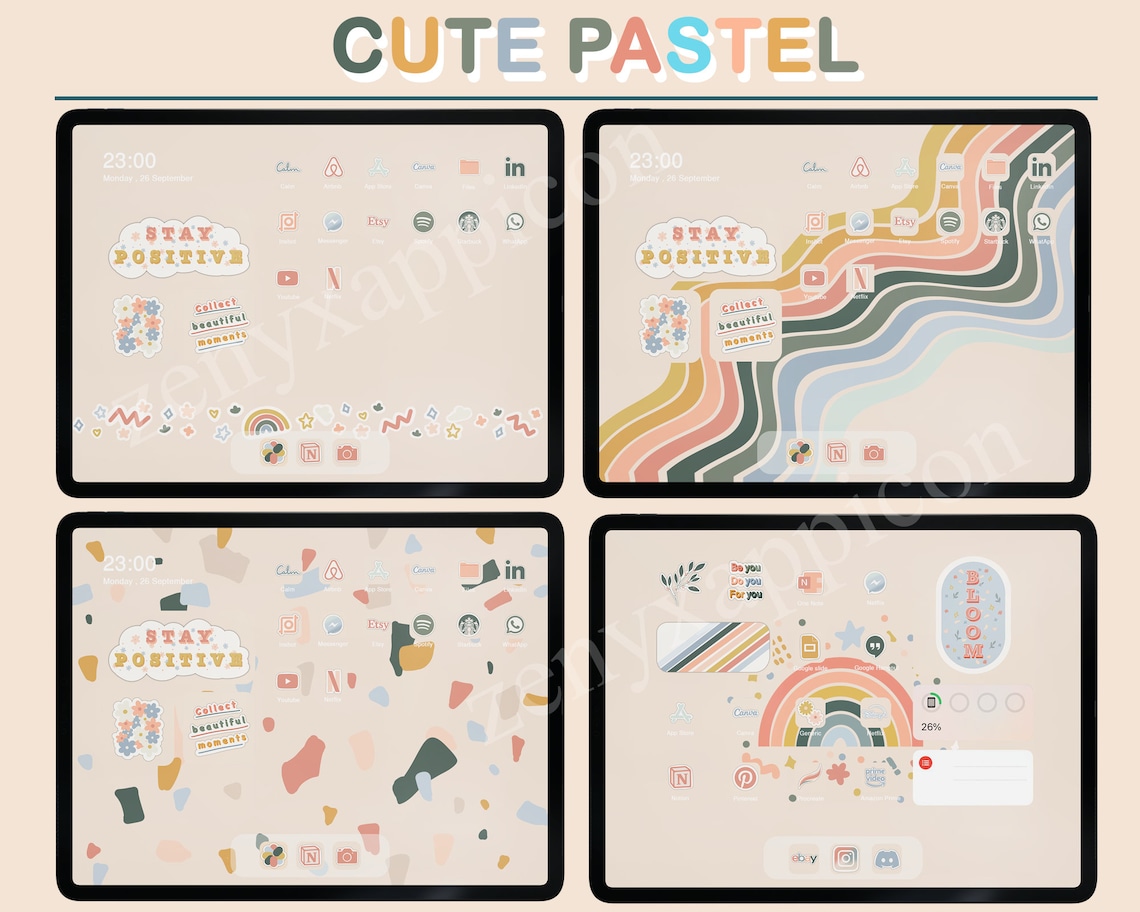 Cute Pastel App Icons Pack IOS iPad Theme Homescreen - Etsy