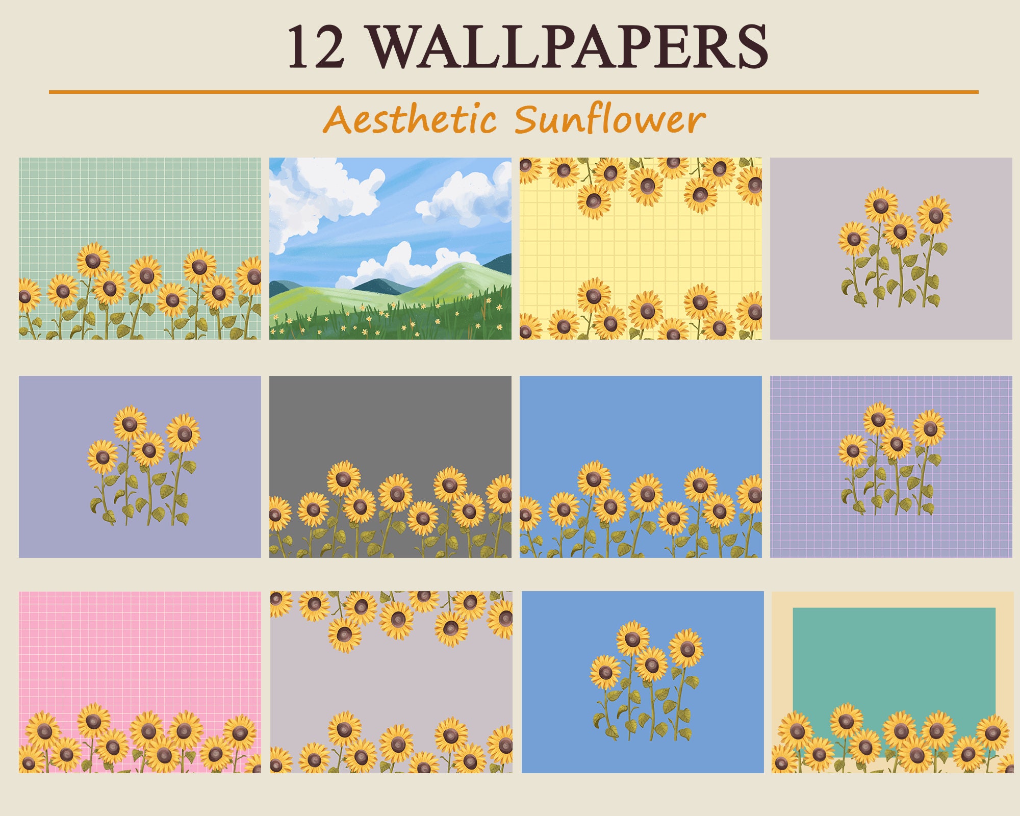 Cute Sunflower App Icon Set , IOS iPad Theme, Tablet Android Theme - Etsy