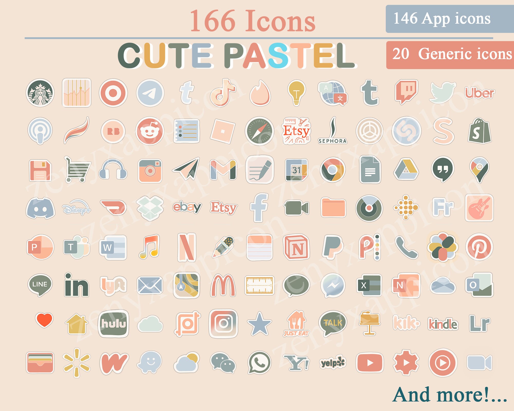 Cute Pastel App Icons Pack IOS iPad Theme Homescreen - Etsy