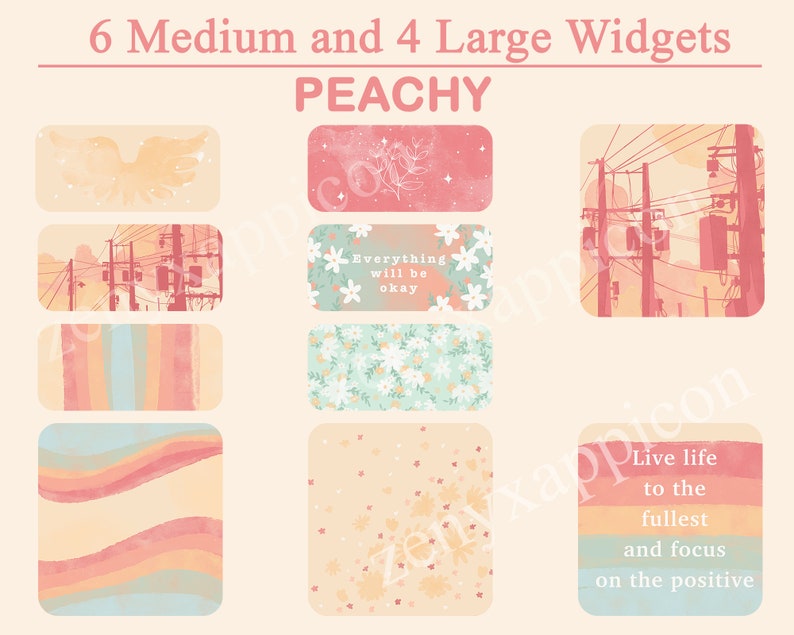 Cute Peach App Icon Pack , IOS iPhone Theme Homescreen, Android Phone ...